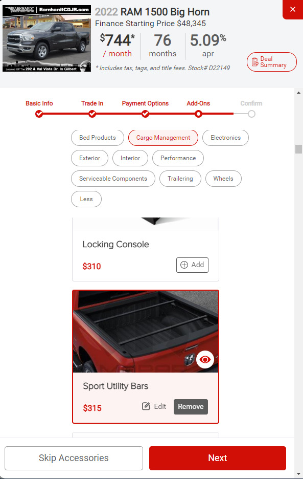 DealerOn: your IG+ accessory sales visualization feature